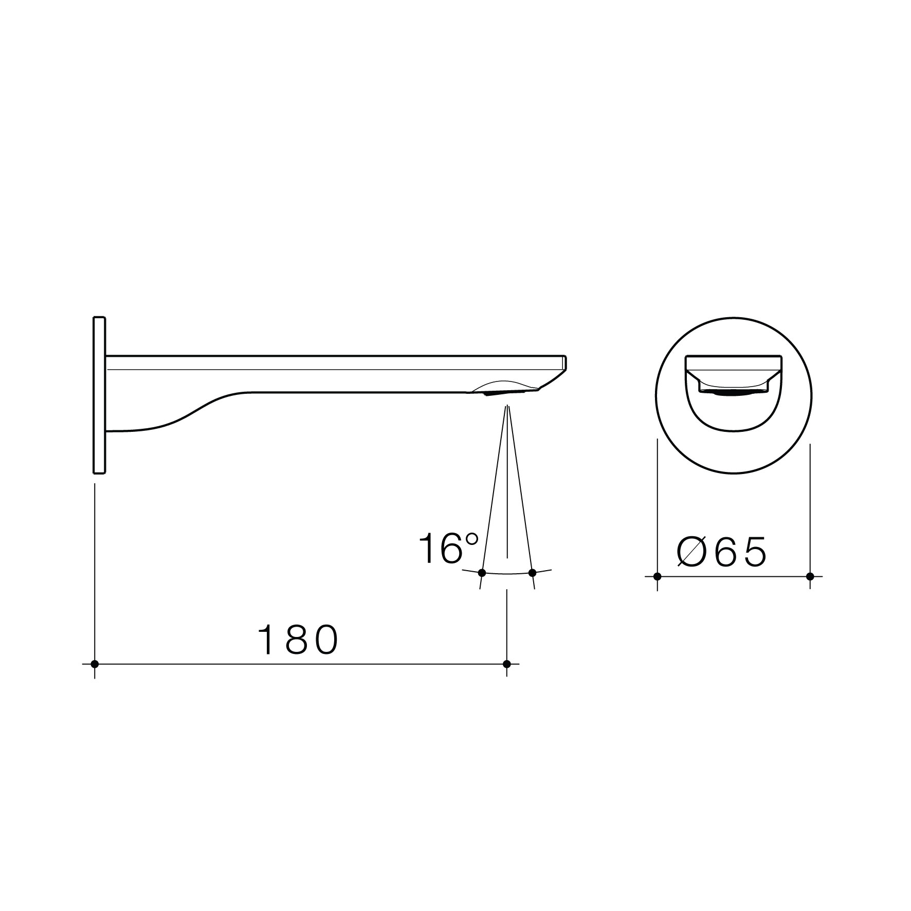 Urbane II 180mm Basin / Bath Outlet - Round Cover Plate-Gunmetal